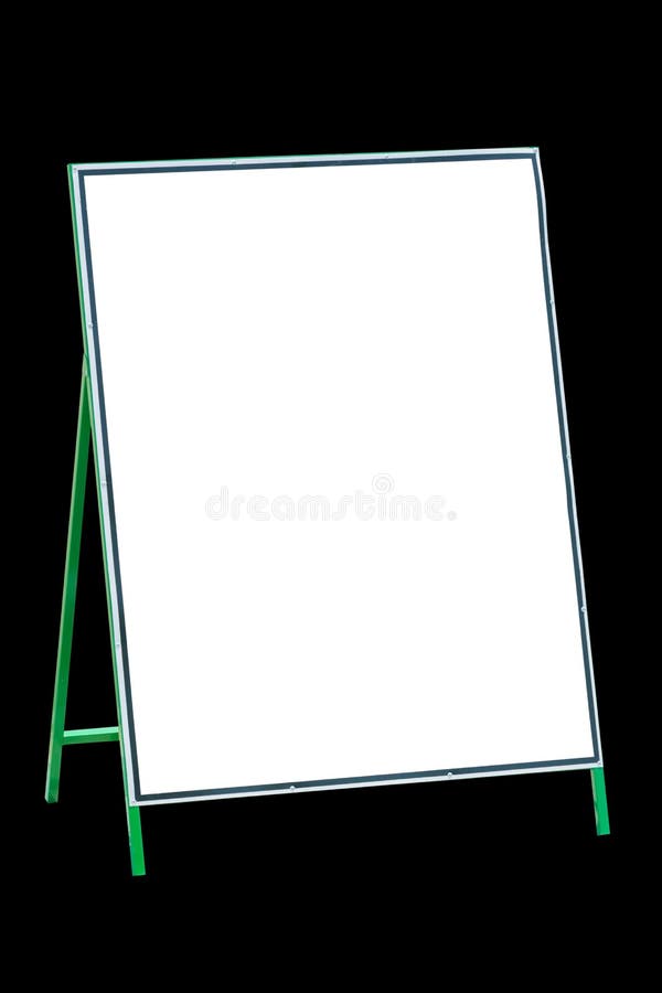 Letrero Blanco En Blanco Aislado En Negro Foto de archivo - Imagen de ...