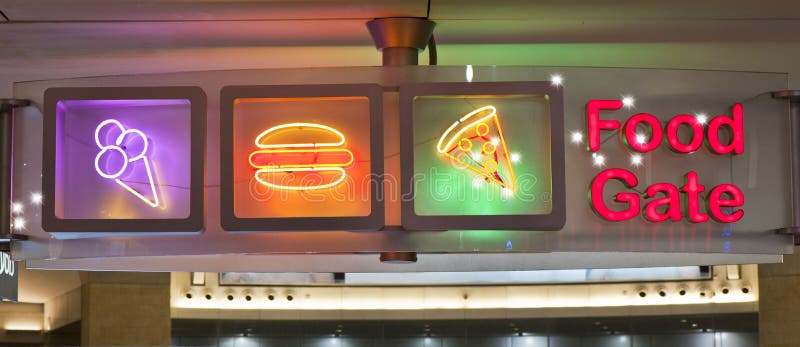 Letrero De La Puerta De La Comida Foto de archivo - Imagen de muestra ...