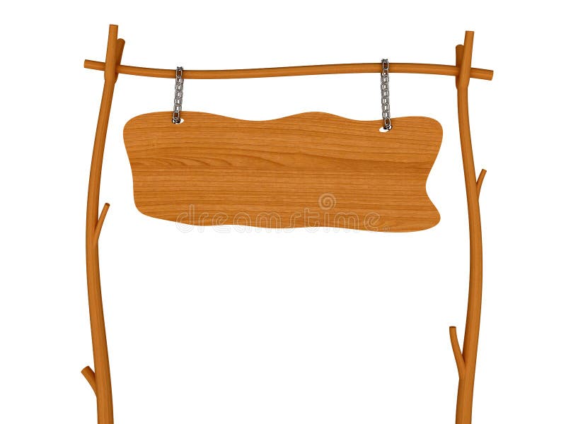 Letrero De Madera En Blanco Stock de ilustración - Ilustración de ...