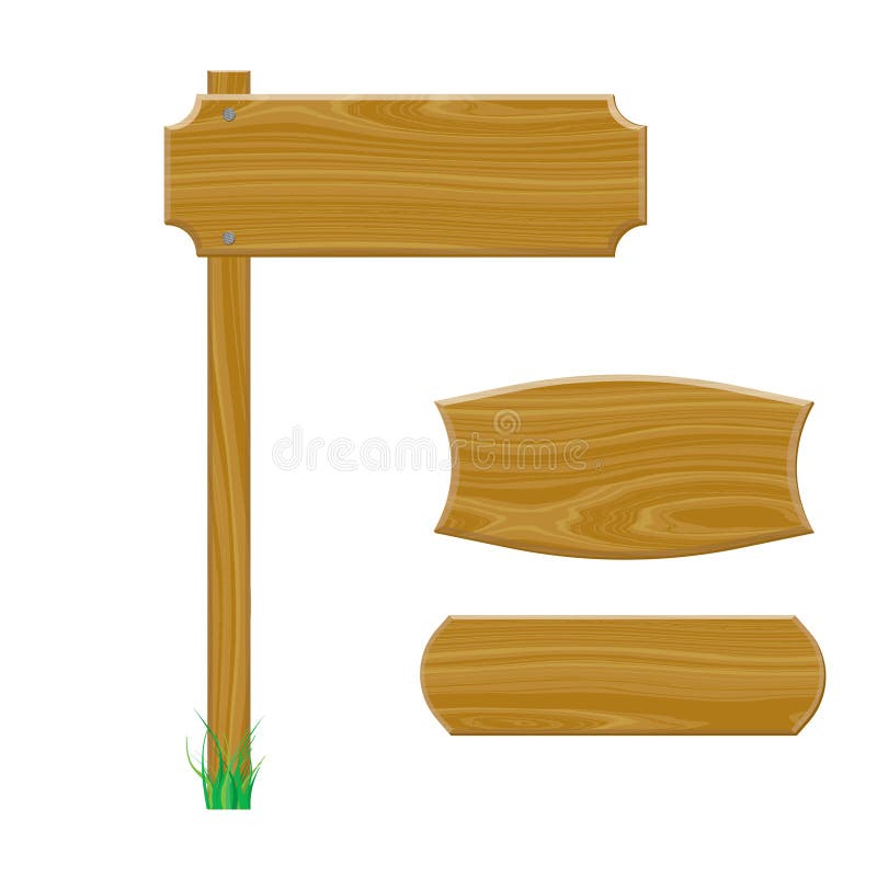 Letrero De Madera En Blanco Clavado Aislado En El Fondo Blanco Vec ...