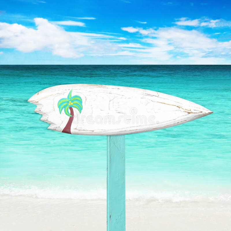 Letrero De Madera En La Playa Foto de archivo - Imagen de vacaciones ...