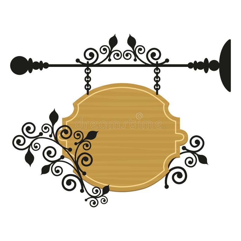 Letrero de madera vacío ilustración del vector. Ilustración de poste ...