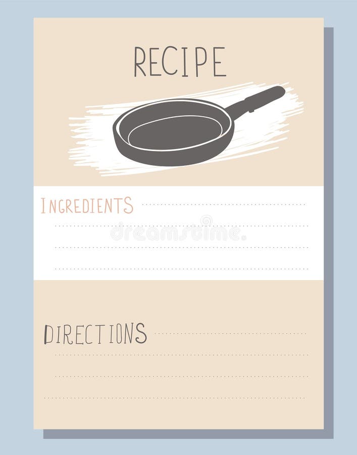 Kitchen Note Vector Template. Stock Vector - Illustration of cookbook ...