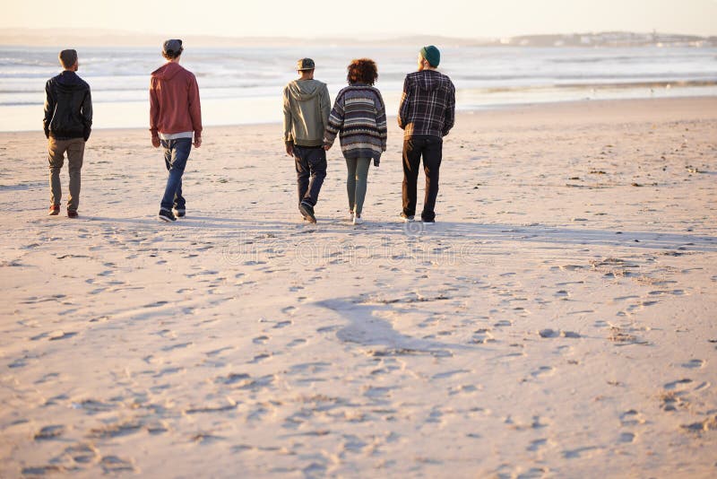 Lets Get this Adventure Started. a Group of Friends Walking Along a ...