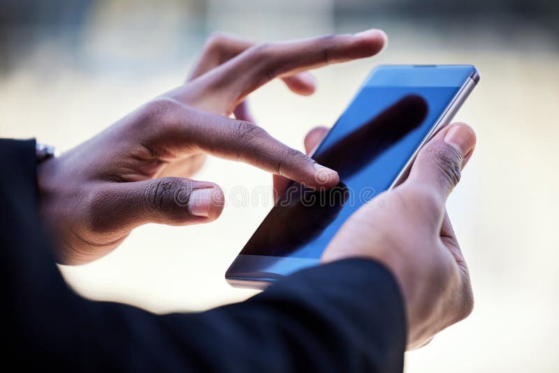 Lets Get into the Digital World. an Unrecognizable Businessman Using a ...