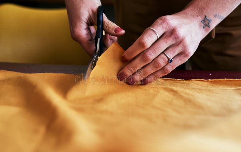 Lets Get this Ready for Stitching. an Unrecognizable Fashion Designer ...