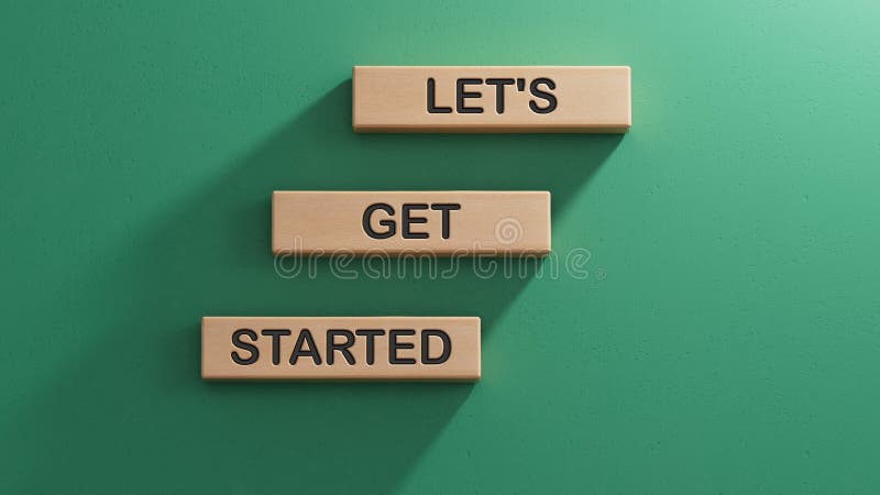 Lets Get Started Symbol. Concept Words Lets Get Started on Wooden ...
