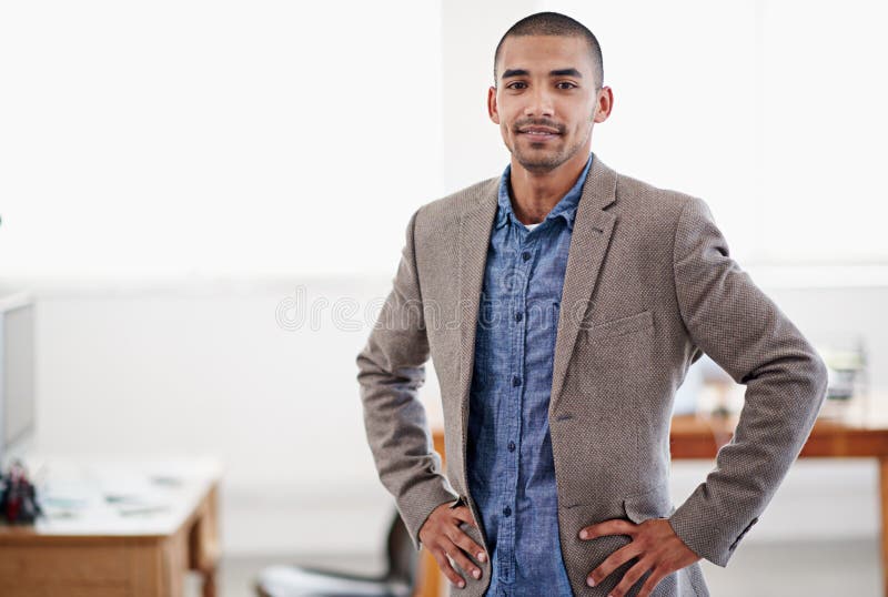 Lets Get To Down To Work. a Young Man Standing in an Office. Stock ...