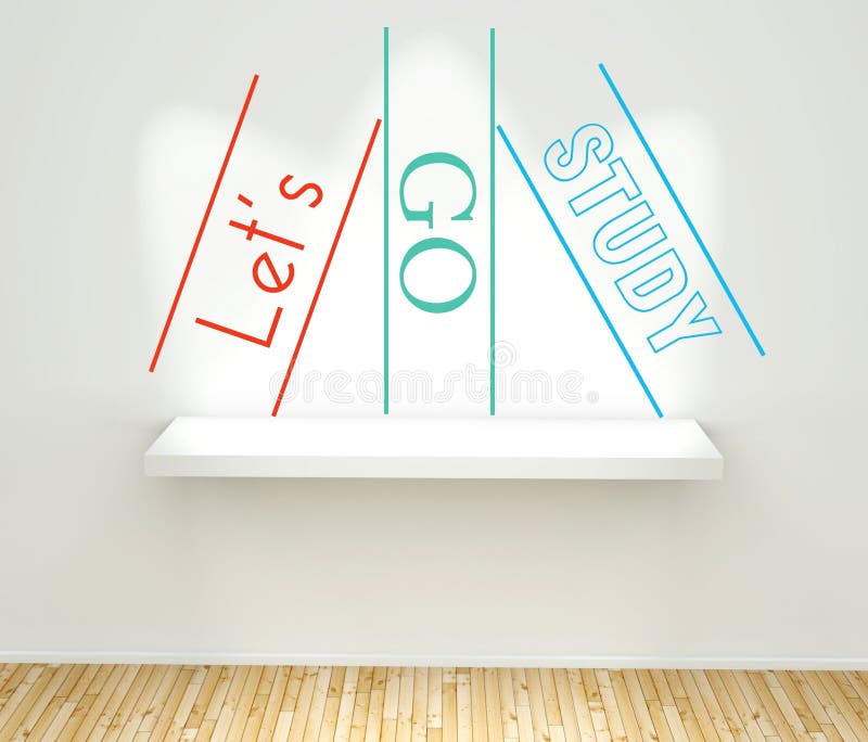 Lets Go Study in Form of Books on Book Shelf Stock Image - Image of ...