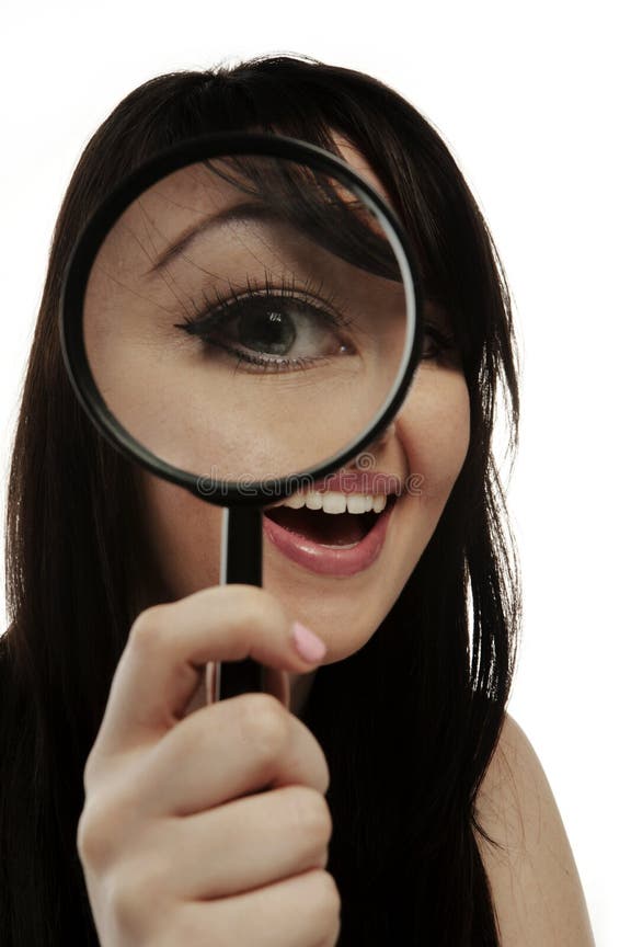 Lets have a look stock image. Image of portrait, glass - 22710541