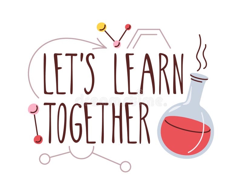 Lets Learn Together School Label Stock Vector - Illustration of school ...