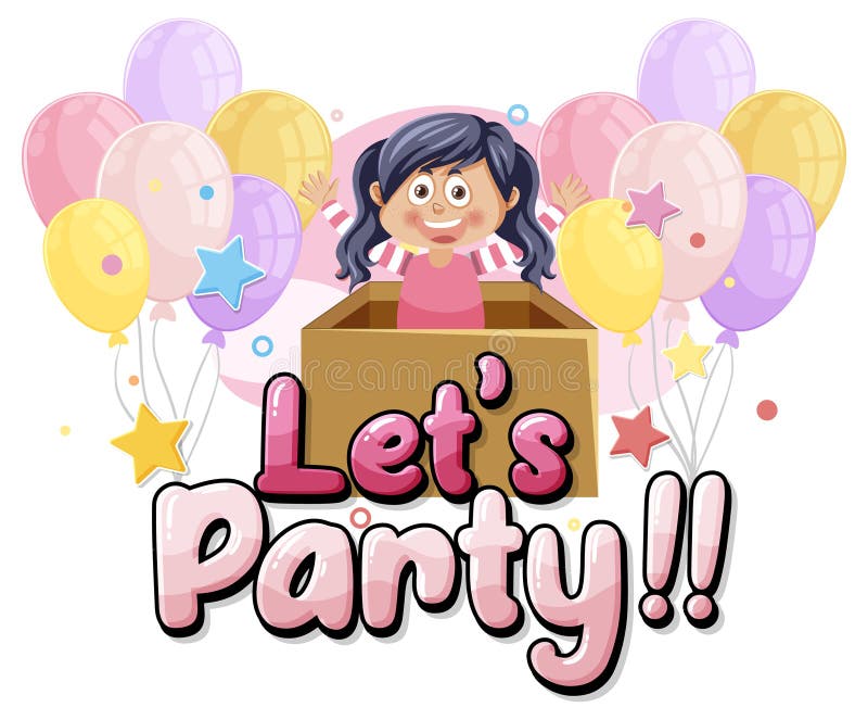 Lets Party Message for Banner or Poster Design Stock Vector ...