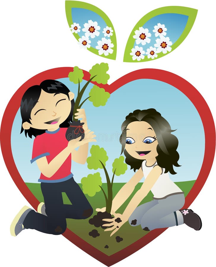 Lets plant a Tree stock vector. Illustration of education - 10694318