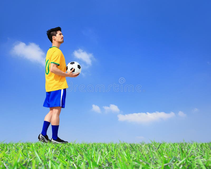 Lets play soccer now stock photo. Image of brazil, caucasian - 39175178