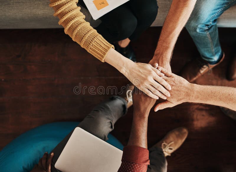 Lets Pull Together and Make Great Things Happen. High Angle Shot of a ...