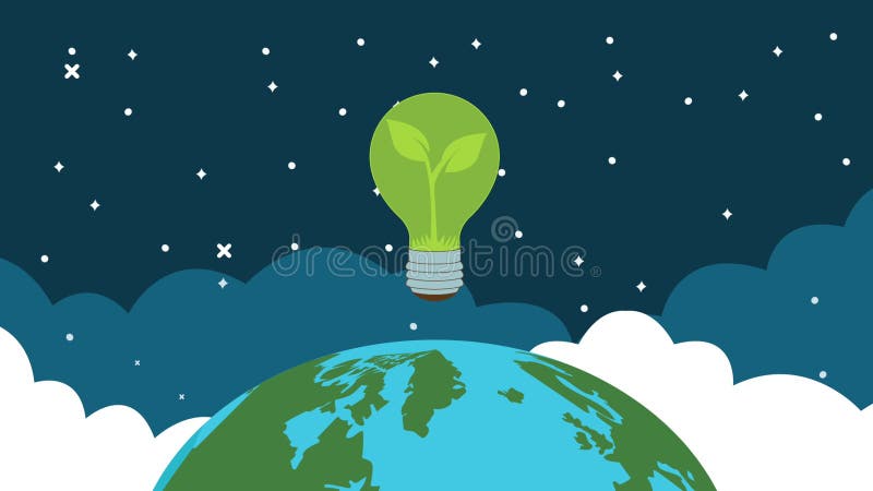 Lets Save the World Animation with Plant in Bulb Stock Footage - Video ...