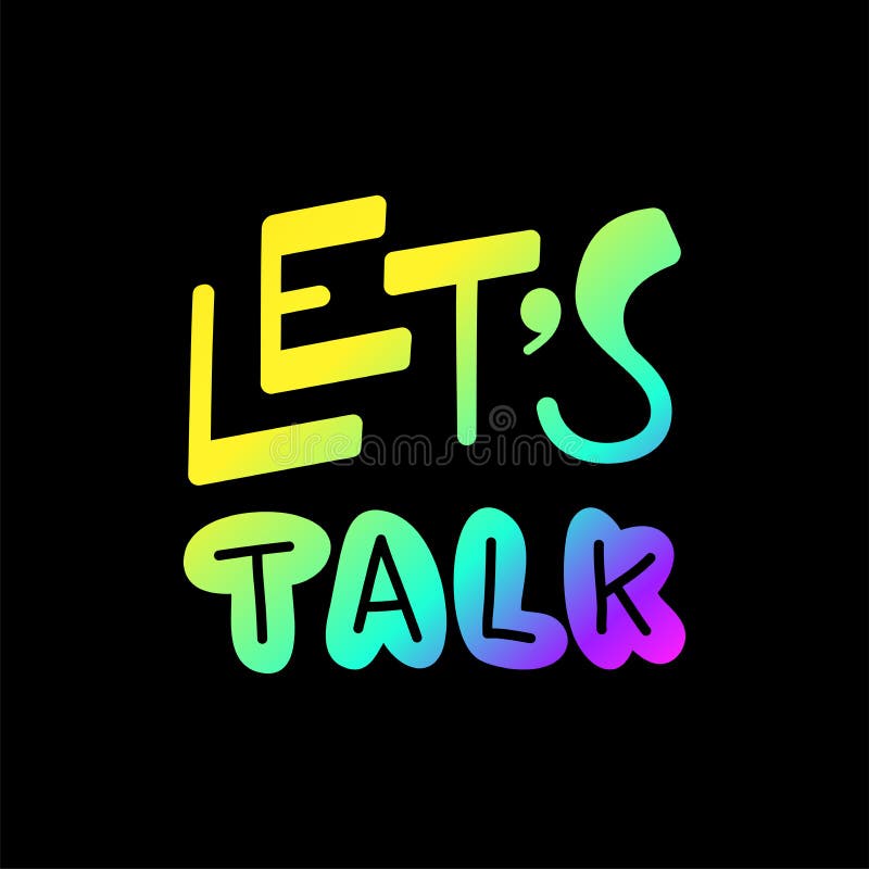 Lets Talk Text - Hand Draw Doodle Lettering Vector Stock Vector ...