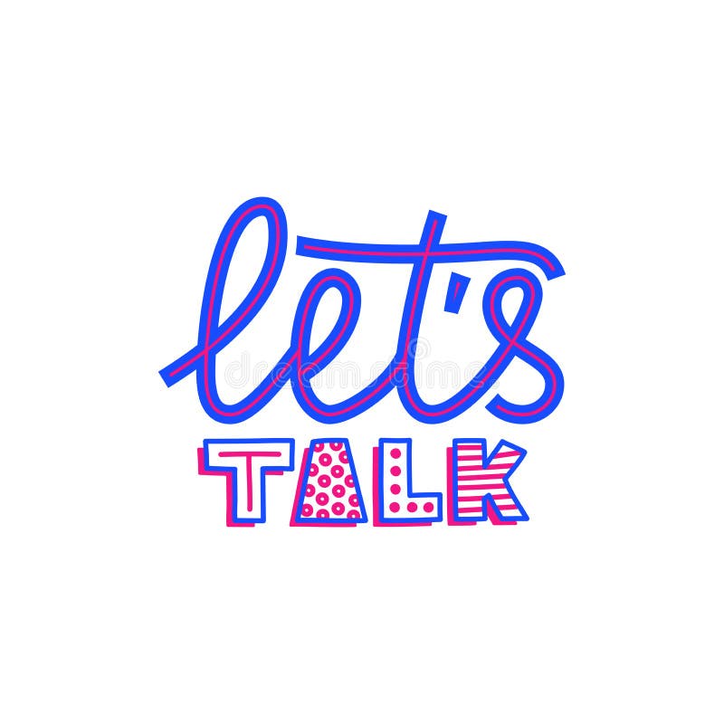 Lets Talk Text - Hand Draw Doodle Lettering Vector Stock Vector ...