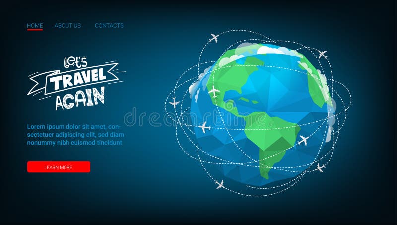 Lets Travel Again Vector Banner Stock Vector - Illustration of concept ...