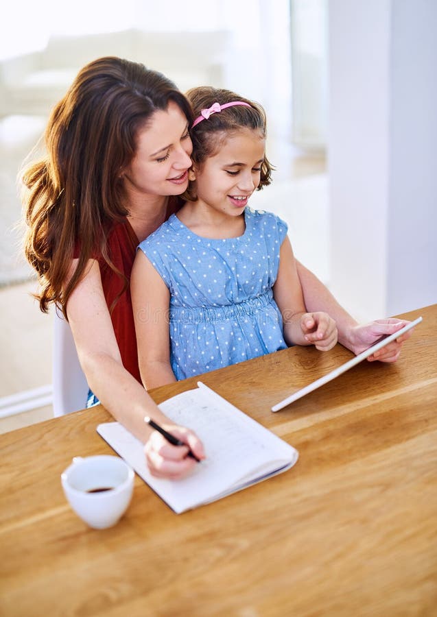 Lets Write that Recipe Down and Try it Out Later. Mother and Daughter ...