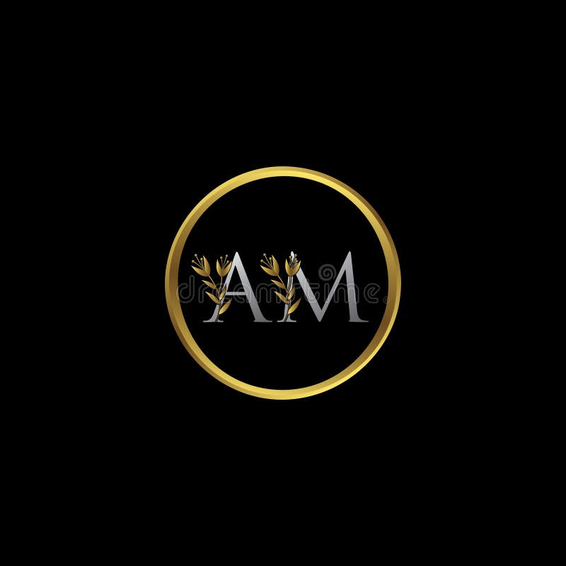 Elegant Golden am Letter Logo. Stock Illustration - Illustration of ...