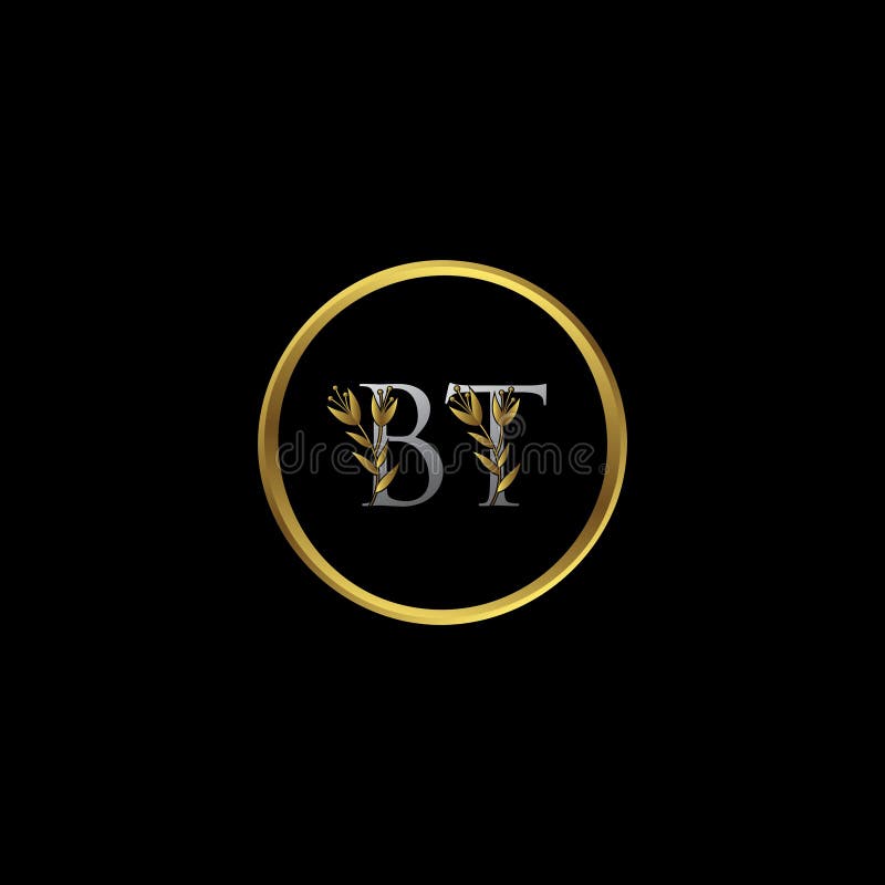 Elegant Golden BT Letter Logo. Stock Illustration - Illustration of ...
