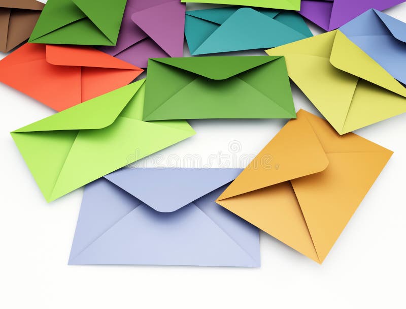 Color Email Pile stock illustration. Illustration of rainbow - 10376569