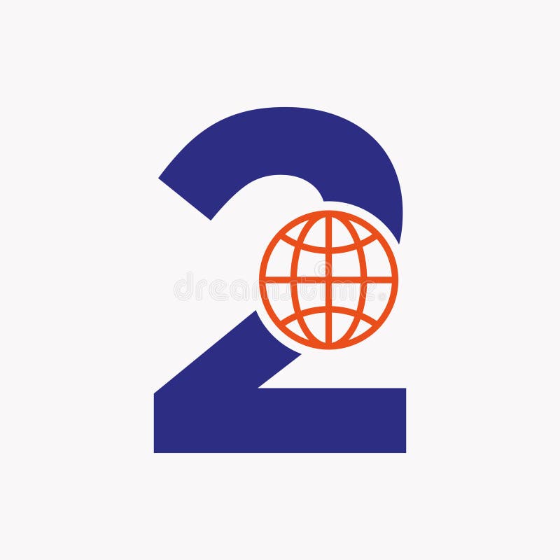 Letter 2 Global Logo Design. Global Logotype Symbol Vector Template ...