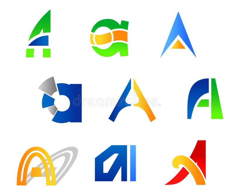 Abstract Icons Resembling Letter a Stock Vector - Illustration of name ...