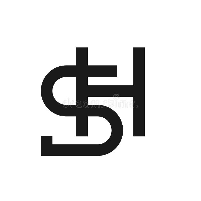 SH Letter Bold Style Logo Template. Stock Vector - Illustration of ...