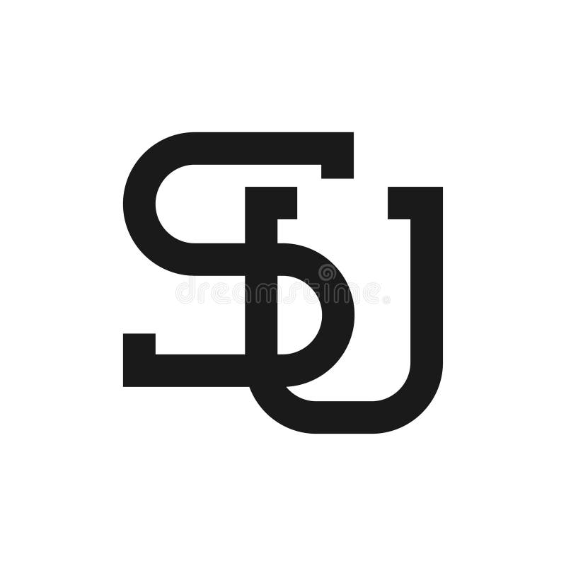 SU Letter Bold Style Logo Template. Stock Vector - Illustration of ...