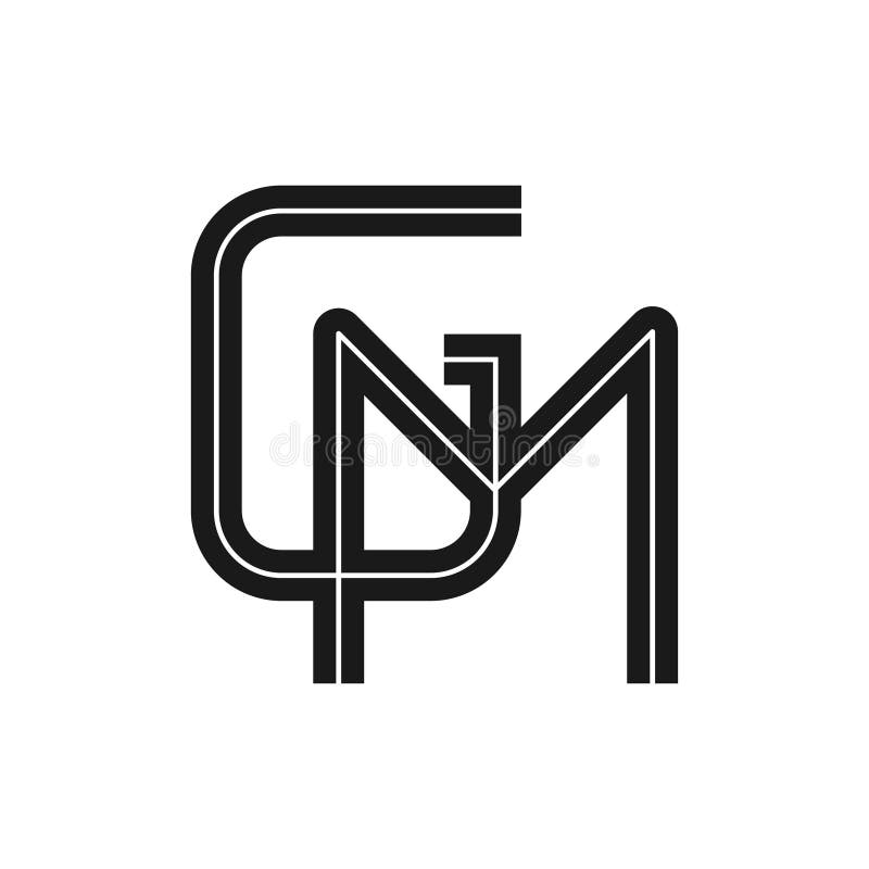 GM Letter Bold Style Logo Template. Stock Vector - Illustration of bild ...