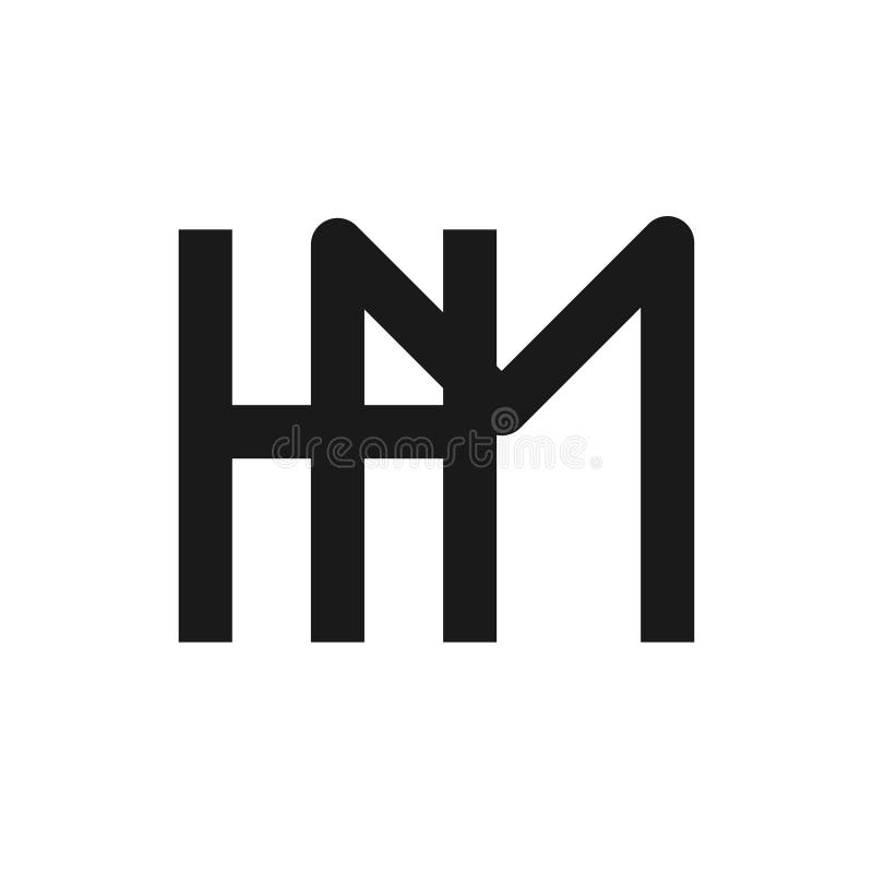 HM Letter Bold Style Logo Template. Stock Vector - Illustration of ...