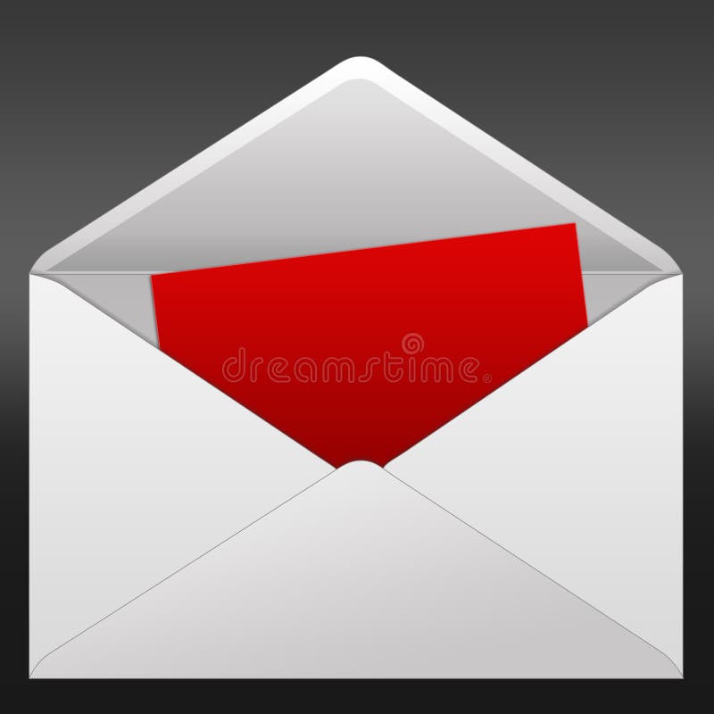 Glossy Red Mail Envelope Icon Stock Illustration - Illustration of mail ...