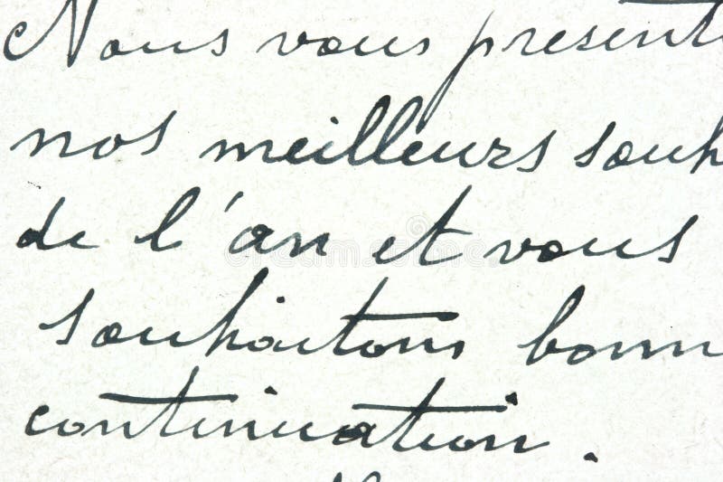 Vintage French Letter Script Background Stock Image - Image of soft ...