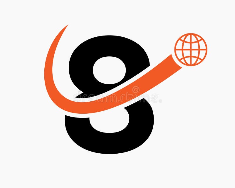 Letter 8 Global Logo Design. World Logotype Symbol Vector Template ...