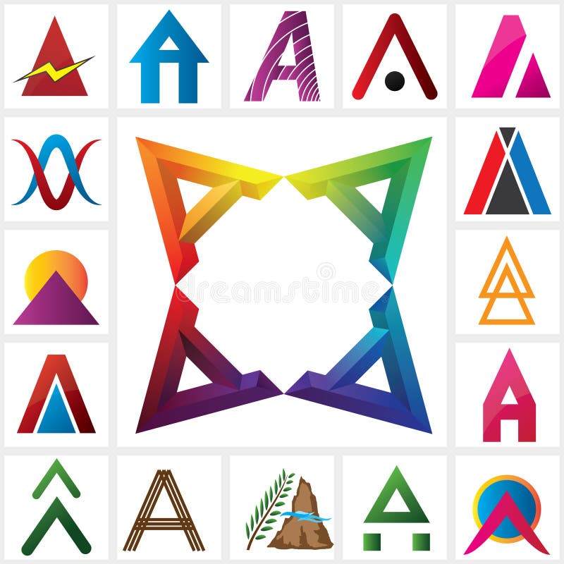Letter AAAA Alphabetical Logo Template Stock Vector - Illustration of ...