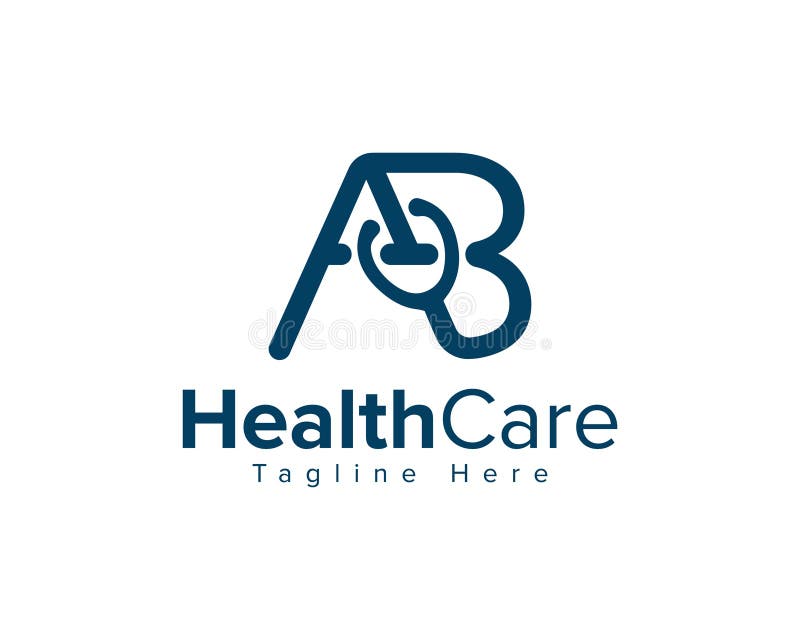 Letter AB Medical Flat Vector Logo Design Template. Stock Vector ...