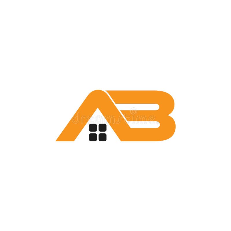 Letter Ab Simple Geometric Home Logo Vector Stock Vector - Illustration ...