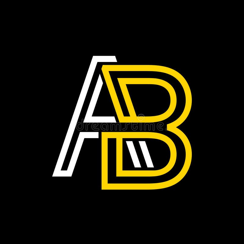 Letter AB Vector Logo Design, Logo in Line Style Modern Design Template ...