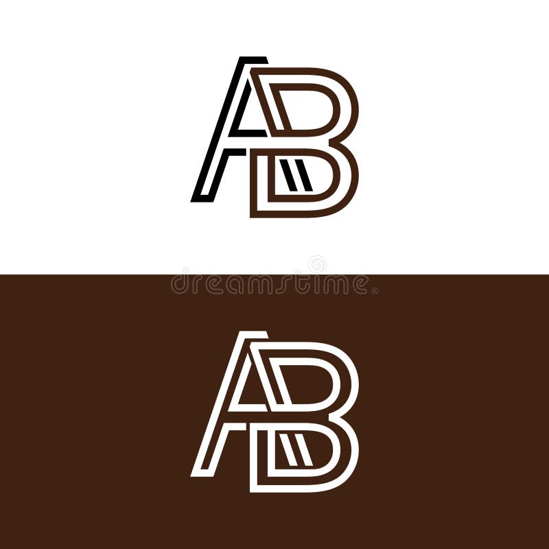Letter AB Vector Logo Design, Logo in Line Style Modern Design Template ...