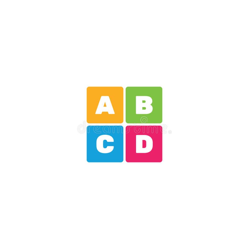 Letter ABCD stock vector. Illustration of lessons, square - 310132053