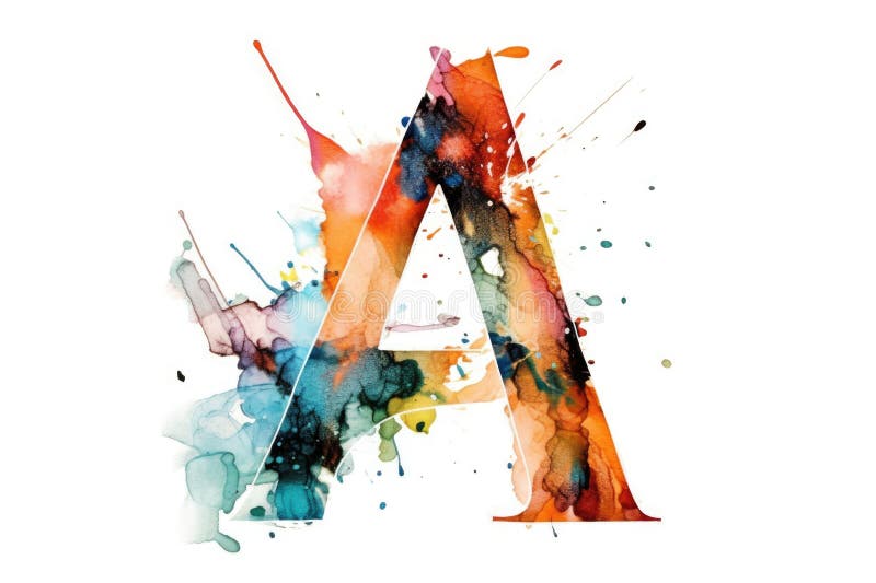 Letter a, Abstract Expressionism Style, on White Background Stock ...