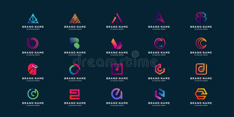Letter Abstract Logo Collection with Cool Gradient Concept Premium ...