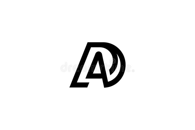 Letter AD or DA Logo Design Stock Vector - Illustration of modern ...
