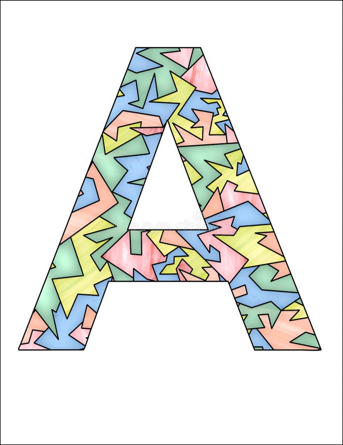 Letter a for Ad Design or Text with Stained Glass Style Stock ...