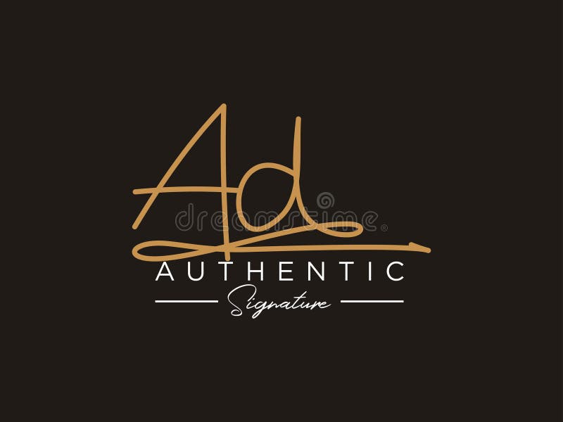 Letter AD Signature Logo Template Vector Stock Vector - Illustration of ...