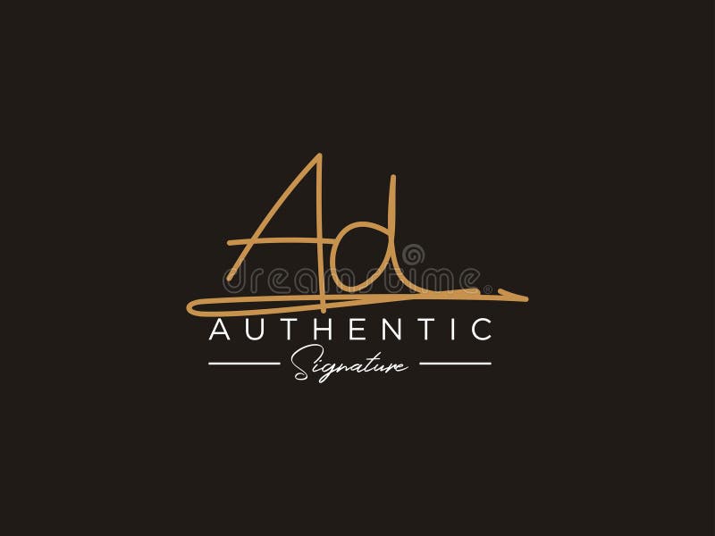 Letter AD Signature Logo Template Vector Stock Vector - Illustration of ...
