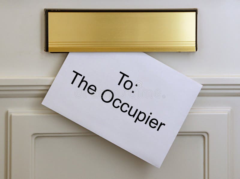 Letter Addressed To the Occupier in the Post Stock Image - Image of ...