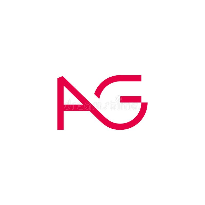 Letter Ag Continue Line Simple Logo Vector Stock Vector - Illustration ...